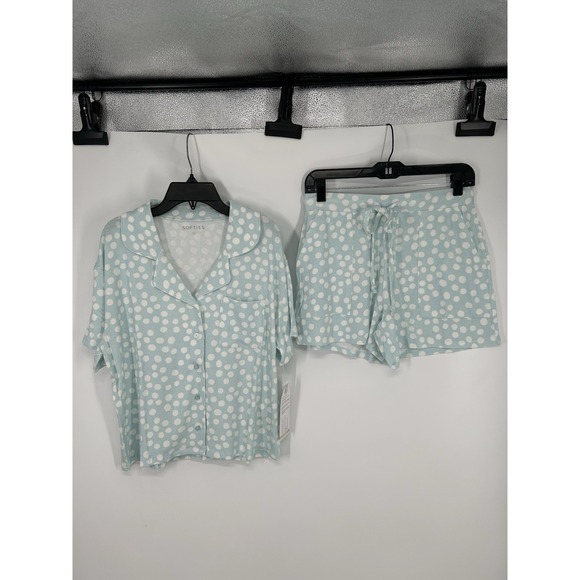 Softies | Intimates & Sleepwear | Softies Aqua Dot Short Sleeve Notch ...